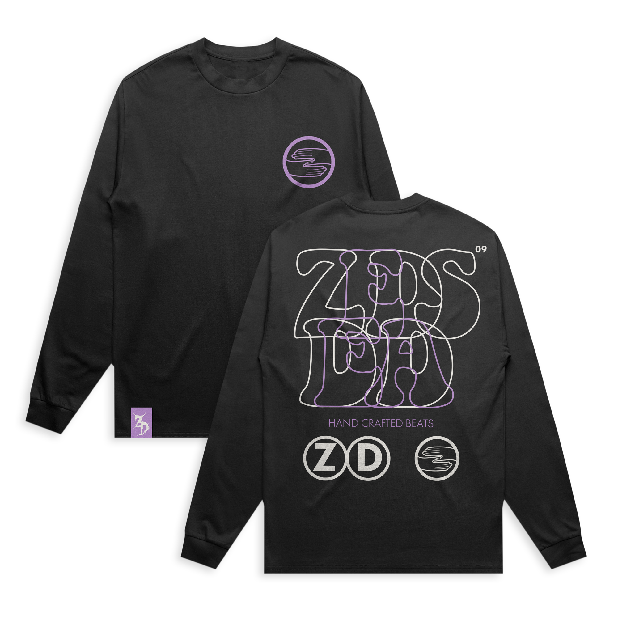 ZEDS DEAD - Hand Crafted Faded Black Heavyweight Oversized Longsleeve ...